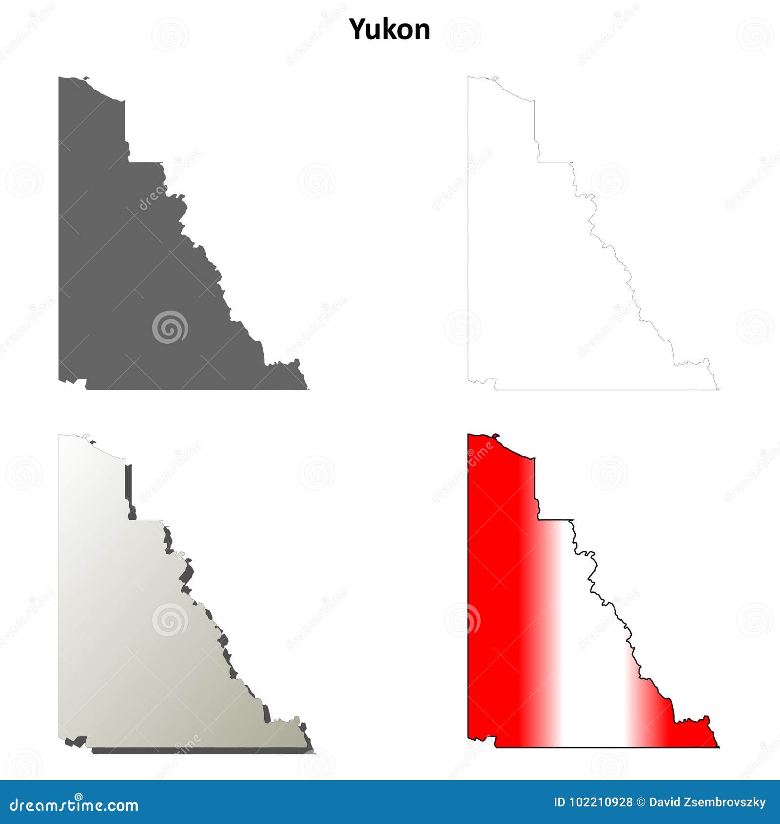 Yukon Blank Outline Map Set Stock Vector - Illustration of province ...