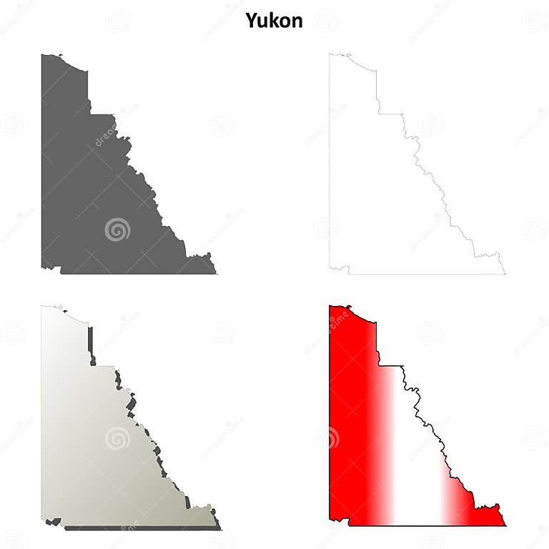 Yukon Blank Outline Map Set Stock Vector - Illustration of province ...