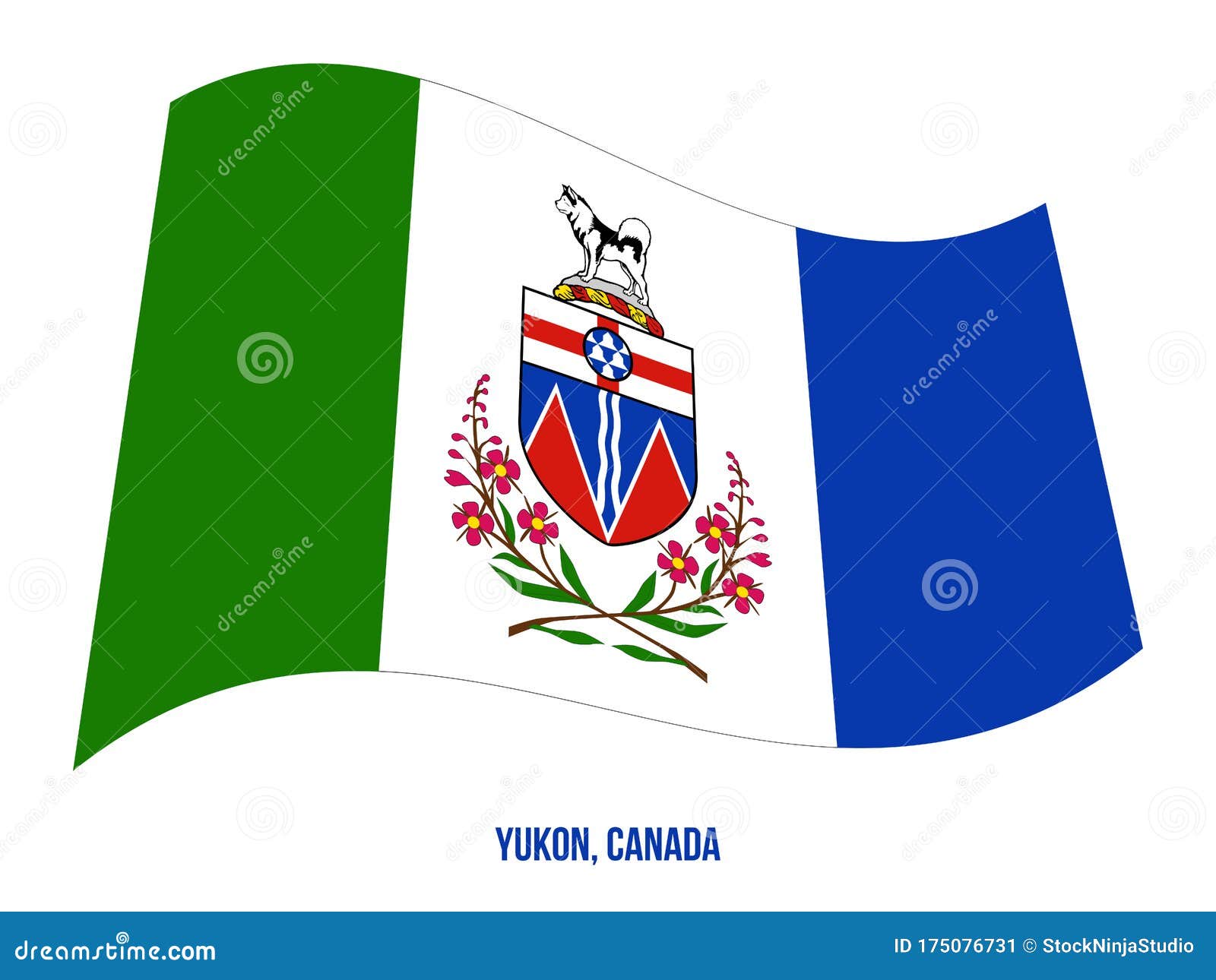 Yukon Flag Waving Vector Illustration on White Background. Territory ...