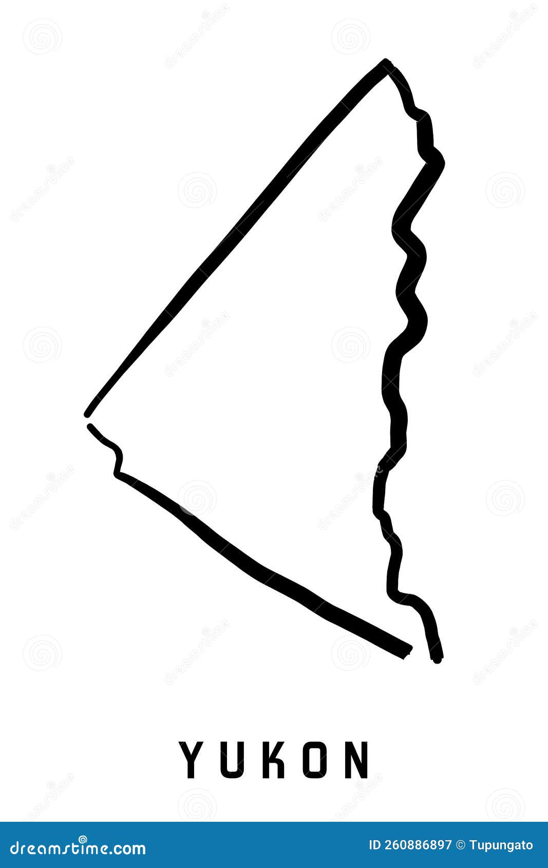 Yukon Outline Map Canada Province Region Cartoon Vector | CartoonDealer ...