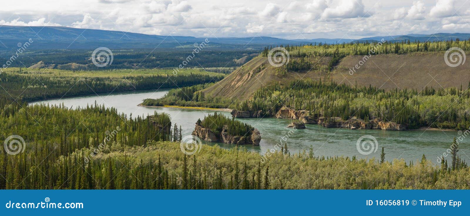 Yukon River Panoramic stock image. Image of current, trees - 16056819