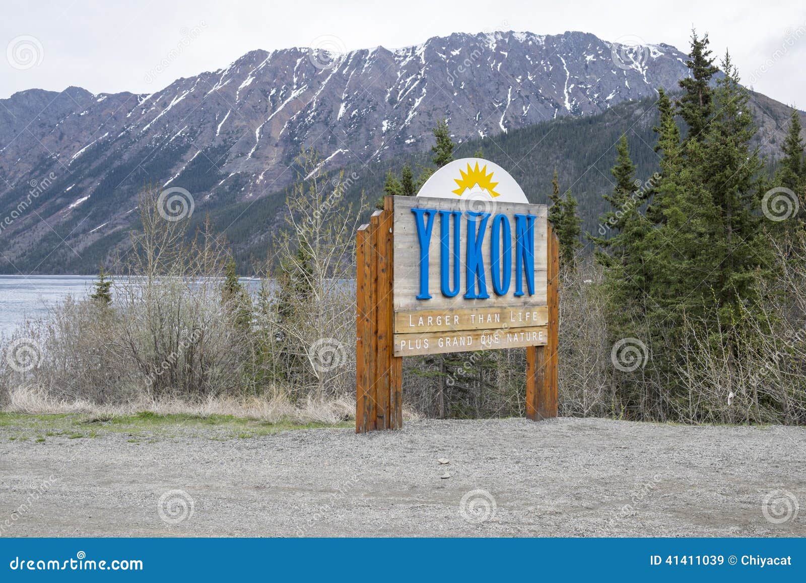 Yukon Sign #1 stock image. Image of mountains, signage - 41411039