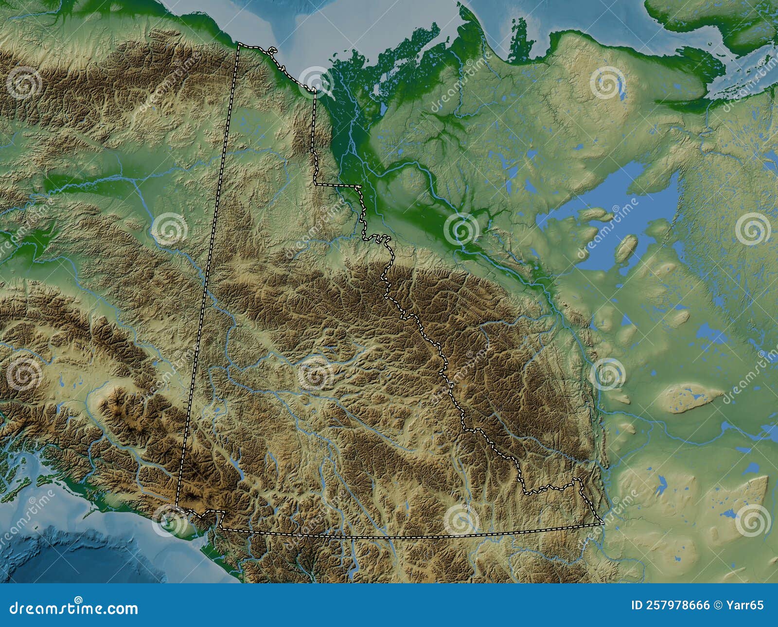 Yukon, Canada. Physical. No Legend Stock Illustration - Illustration of ...