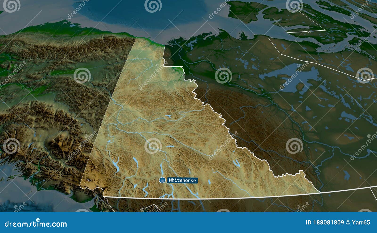 Yukon, Canada - Highlighted with Capital. Physical Stock Illustration ...