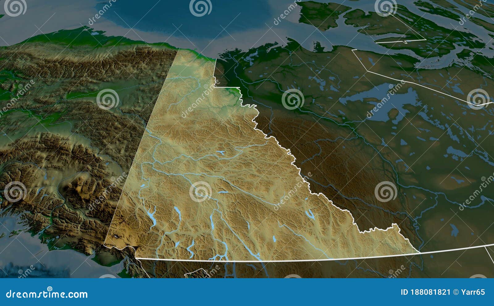 Yukon, Canada - Highlighted. Physical Stock Illustration - Illustration ...