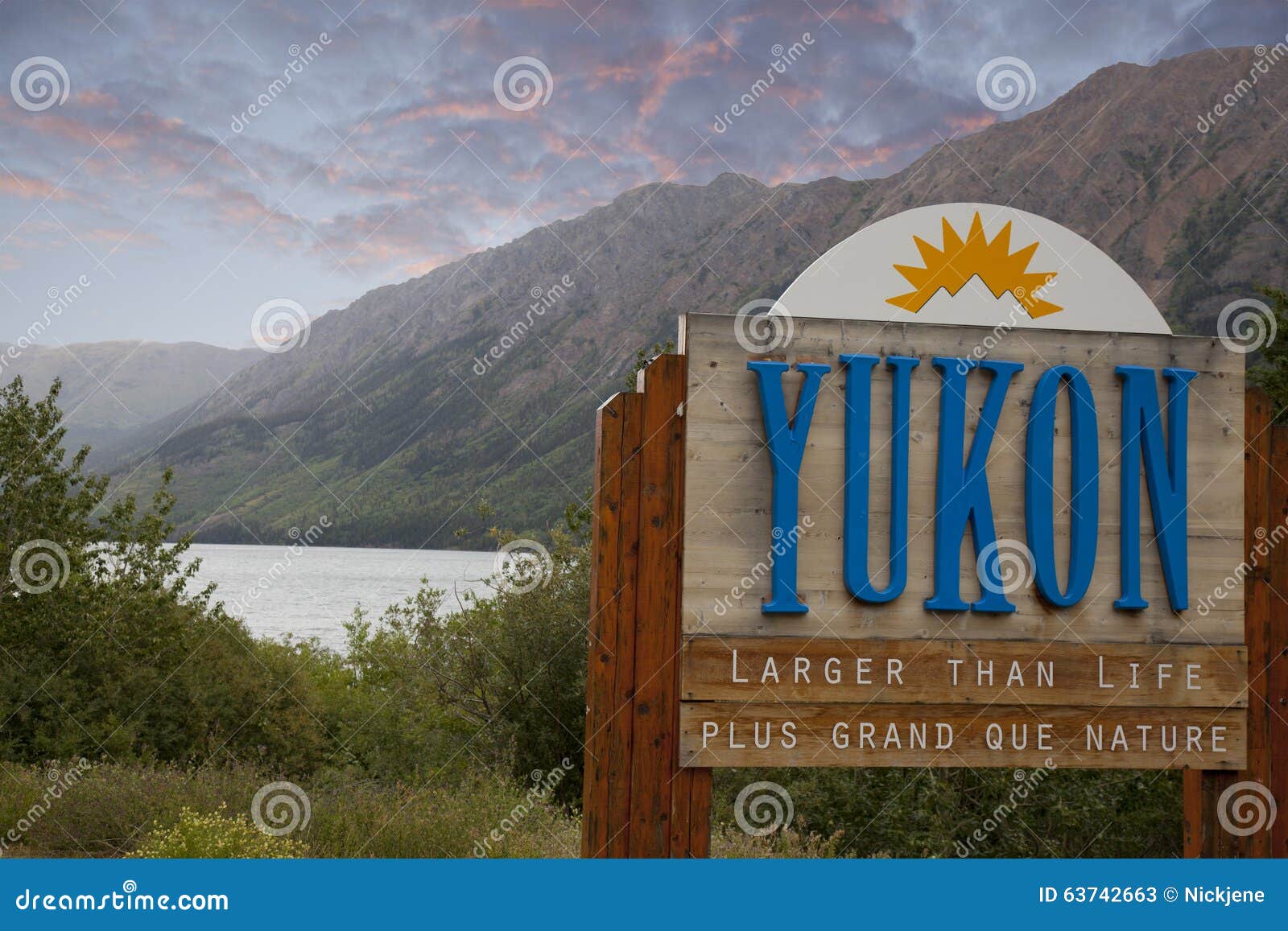 Yukon welcome sign stock image. Image of nature, space - 63742663