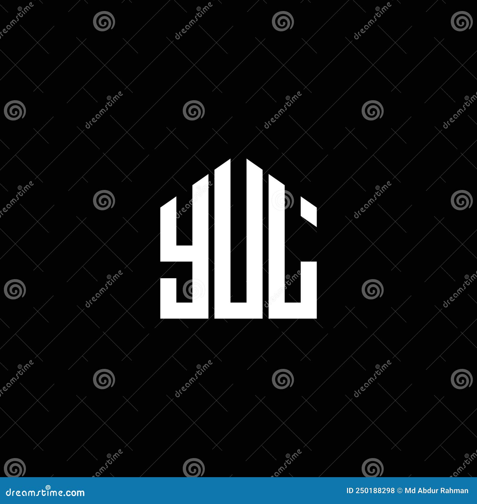 YUL Letter Logo Design on BLACK Background. YUL Creative Initials ...