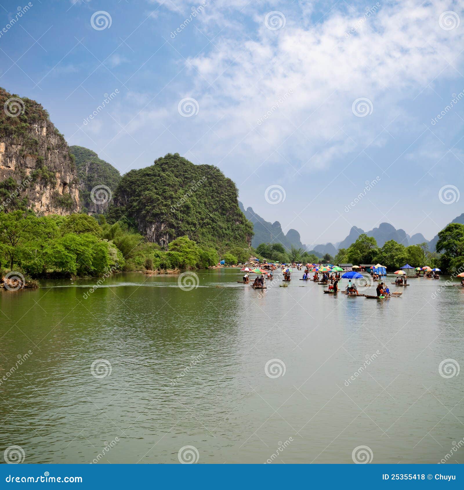 The yulong river rafting stock photo. Image of beautiful - 25355418