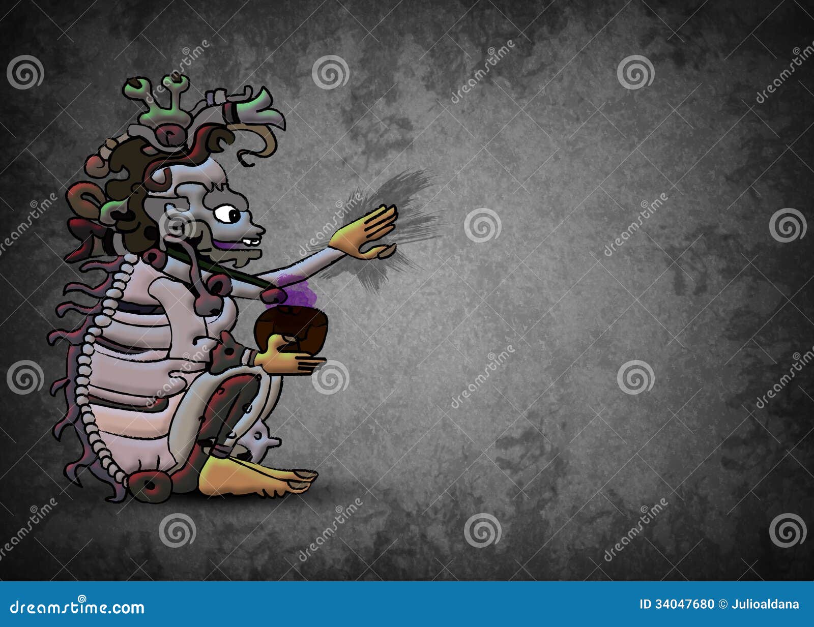 Yum Cimil - Mayan Death Deity Stock Illustration - Illustration of inca ...