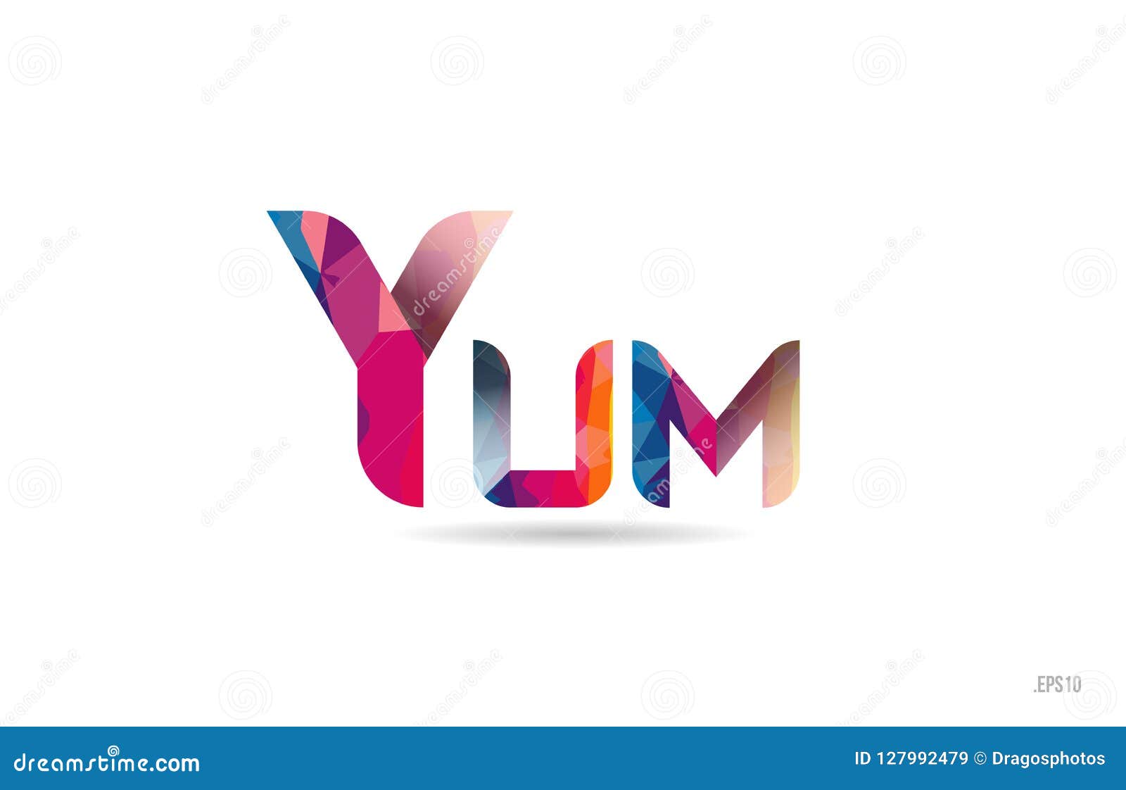 Yum Colored Rainbow Word Text Suitable for Logo Design Stock Vector ...