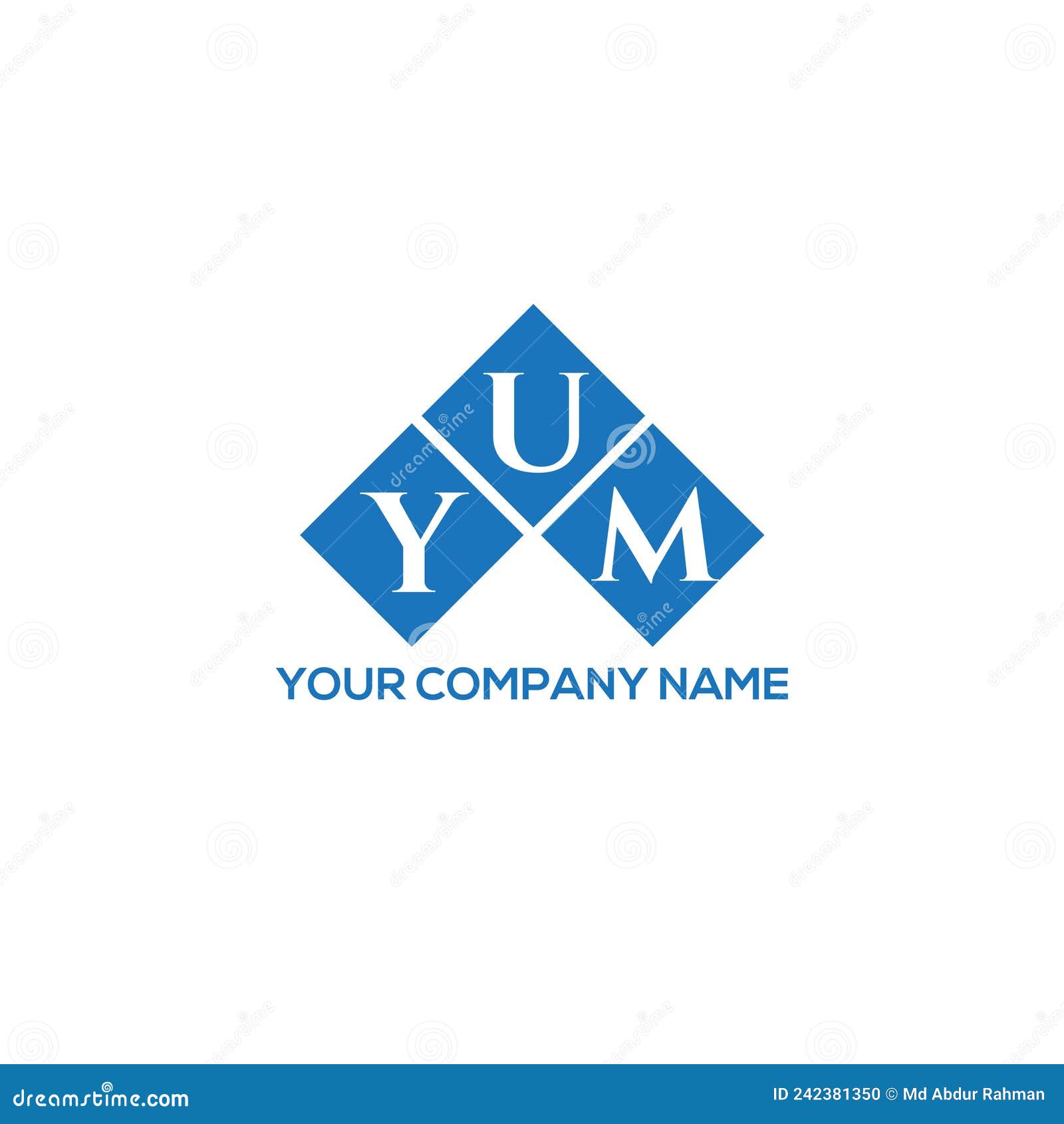 YUM Letter Logo Design on White Background. YUM Creative Initials ...