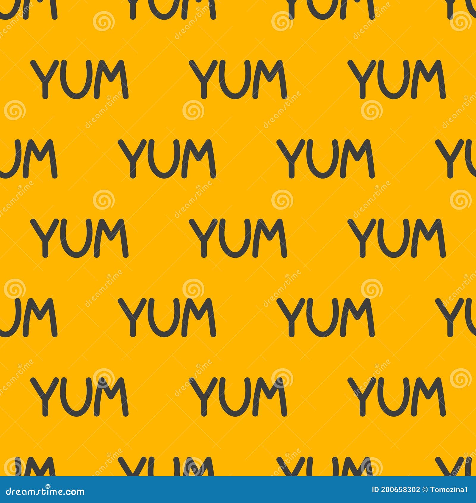 Yum-yum Seamless Pattern. Background with Word Yum Stock Vector ...