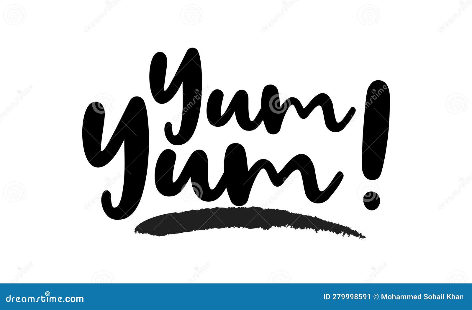 Yum Yum Stylish Typography Text Lettering Phrase Vector Design Stock ...