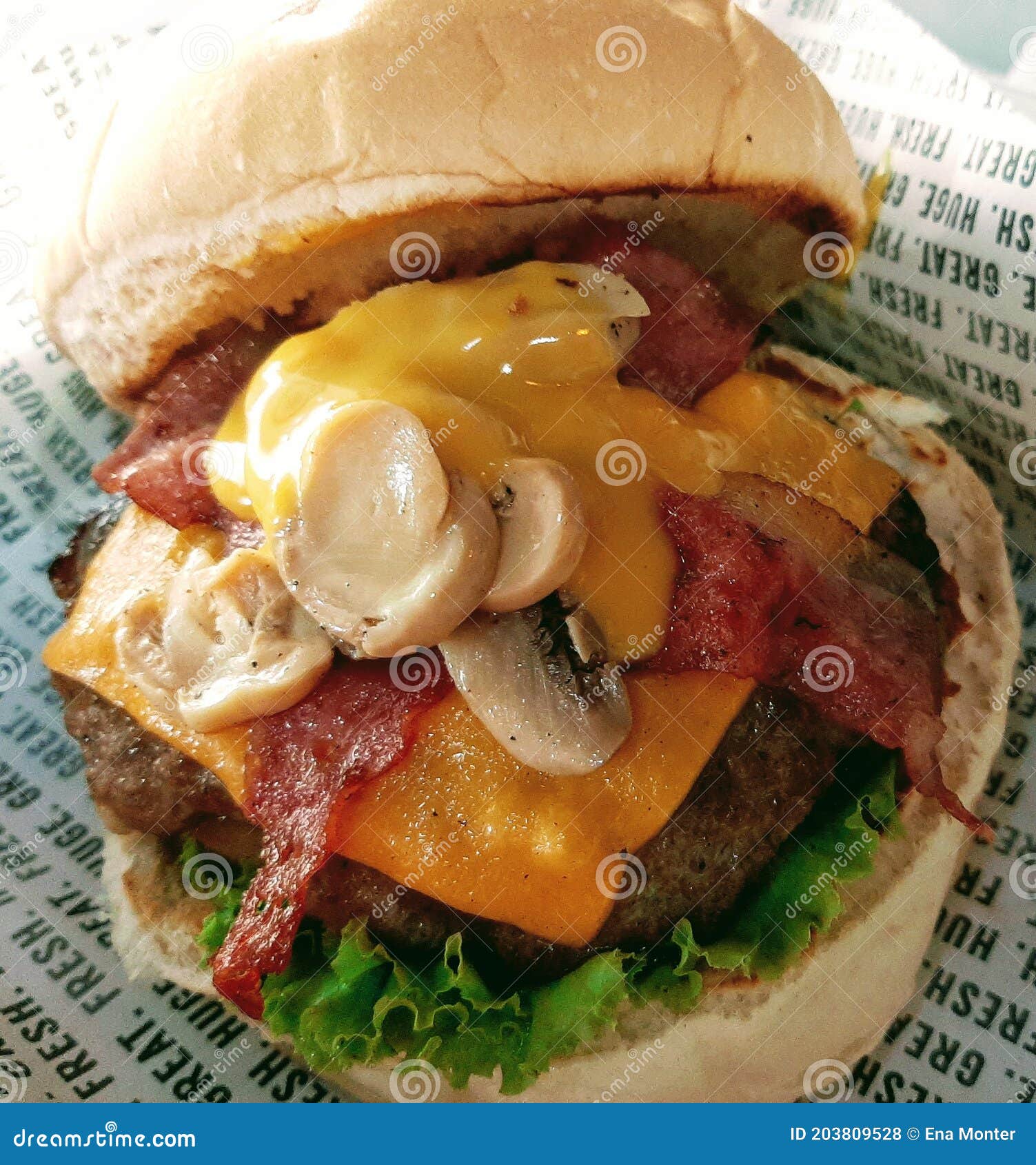 Yummy burger stock photo. Image of bacon, fastfood, burger - 203809528