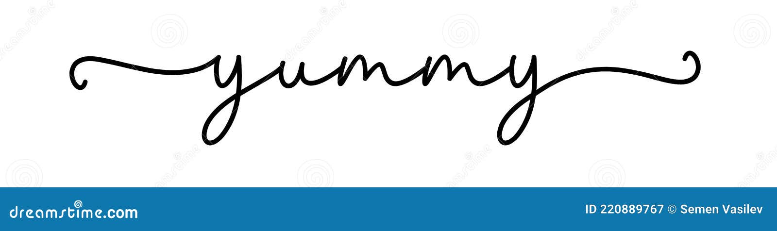 YUMMY. Continuous Line Typography Text Stock Vector - Illustration of ...