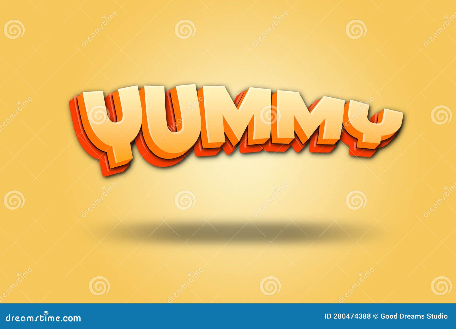 Yummy, 3d Isolated on Blue Background. Yummy, Sign Letters 3d Stock ...