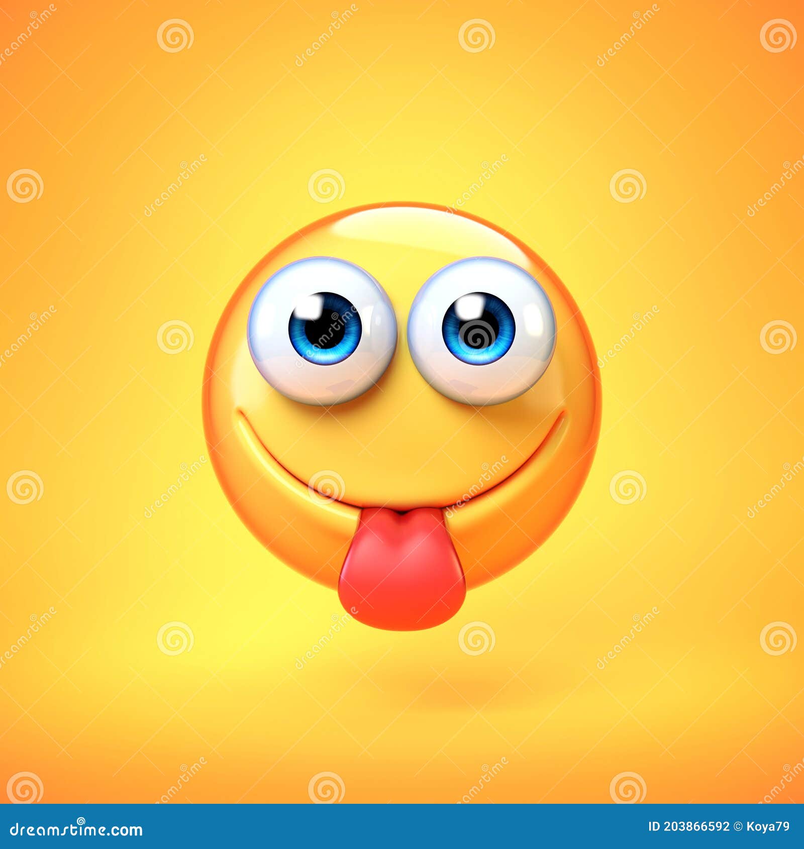 Yummy Emoji Isolated on Yellow Background, Sticking Tongue Emoticon 3d ... Yummy Emoji Isolated on Yellow Background, Sticking Tongue Emoticon 3d ...