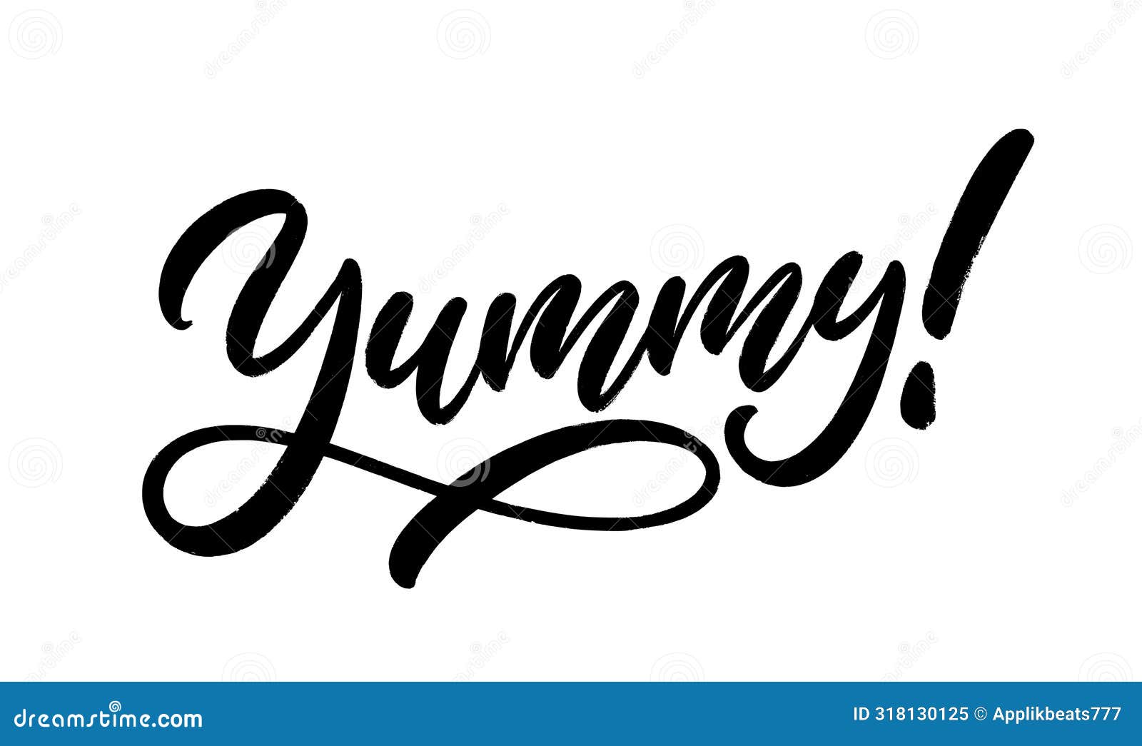 Yummy Hand Drawn Lettering Cartoon Vector | CartoonDealer.com #146105279