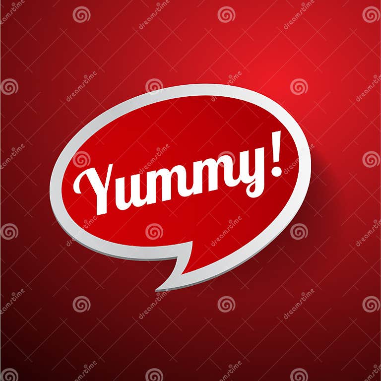 Yummy Label or Speech Bubble Stock Vector - Illustration of paty, choco ...