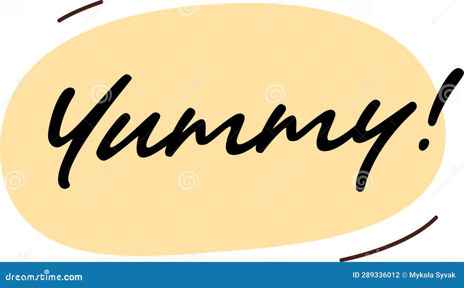 Yummy Lettering Sticker stock illustration. Illustration of delicious ...