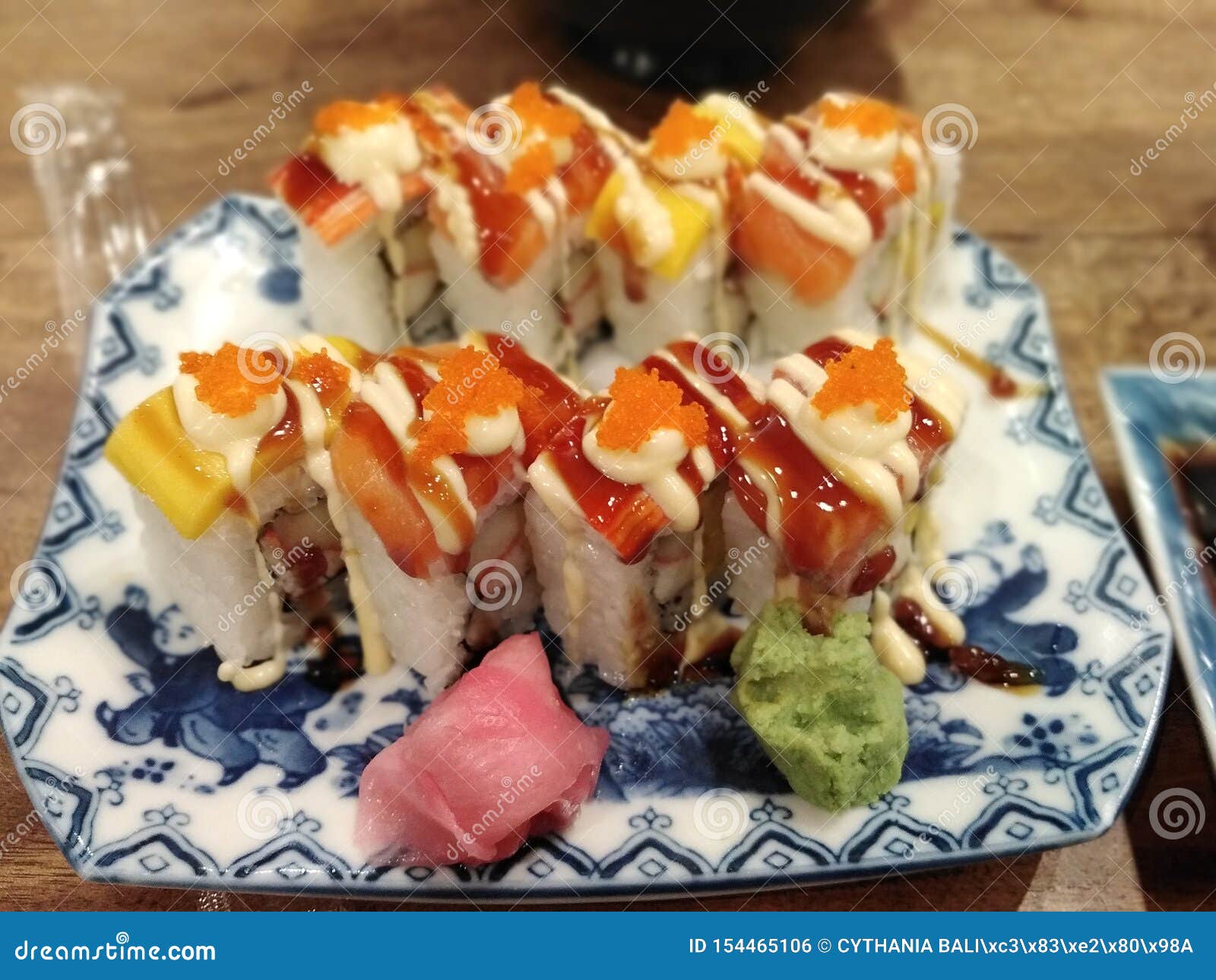 YUMMY MIX SUSHI! stock photo. Image of wasabi, meal - 154465106