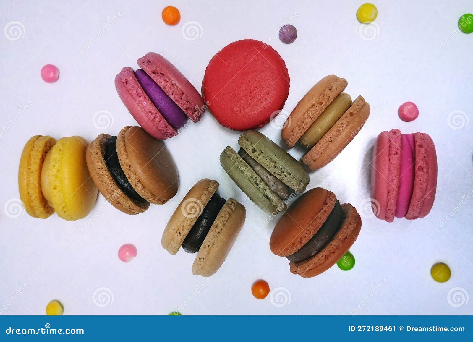 Yummy Nice and Sweet Rainbow Macaron Stock Image - Image of sweet ...