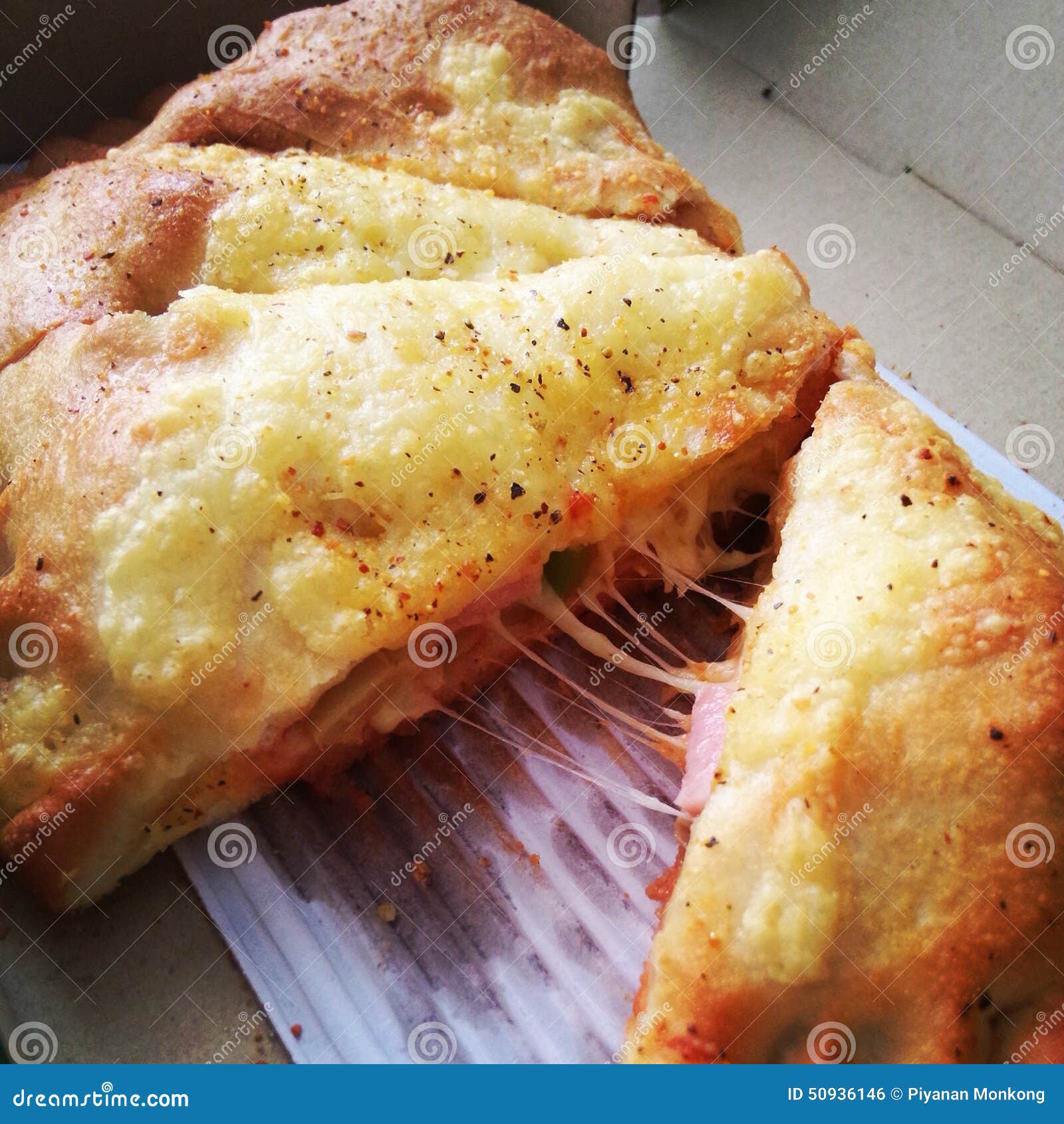 Yummy pizza stock photo. Image of baked, puff, pizzapuff - 50936146