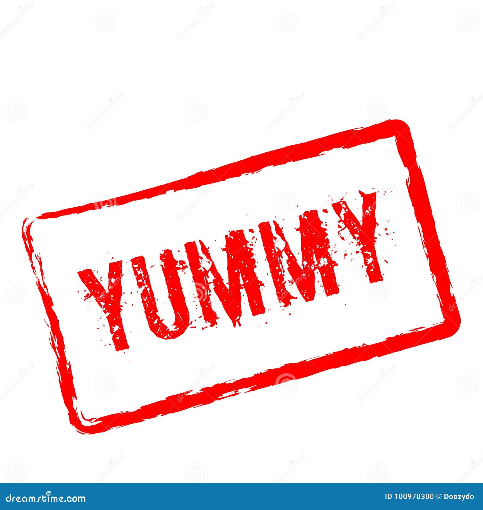 Yummy Red Rubber Stamp Isolated on White. Stock Vector - Illustration ...