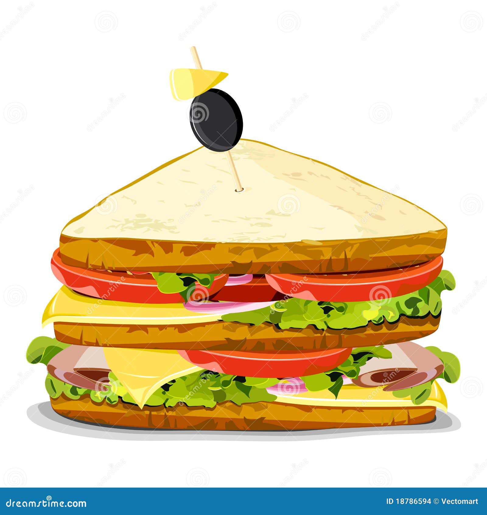 Yummy Sandwich stock vector. Illustration of isolated - 18786594