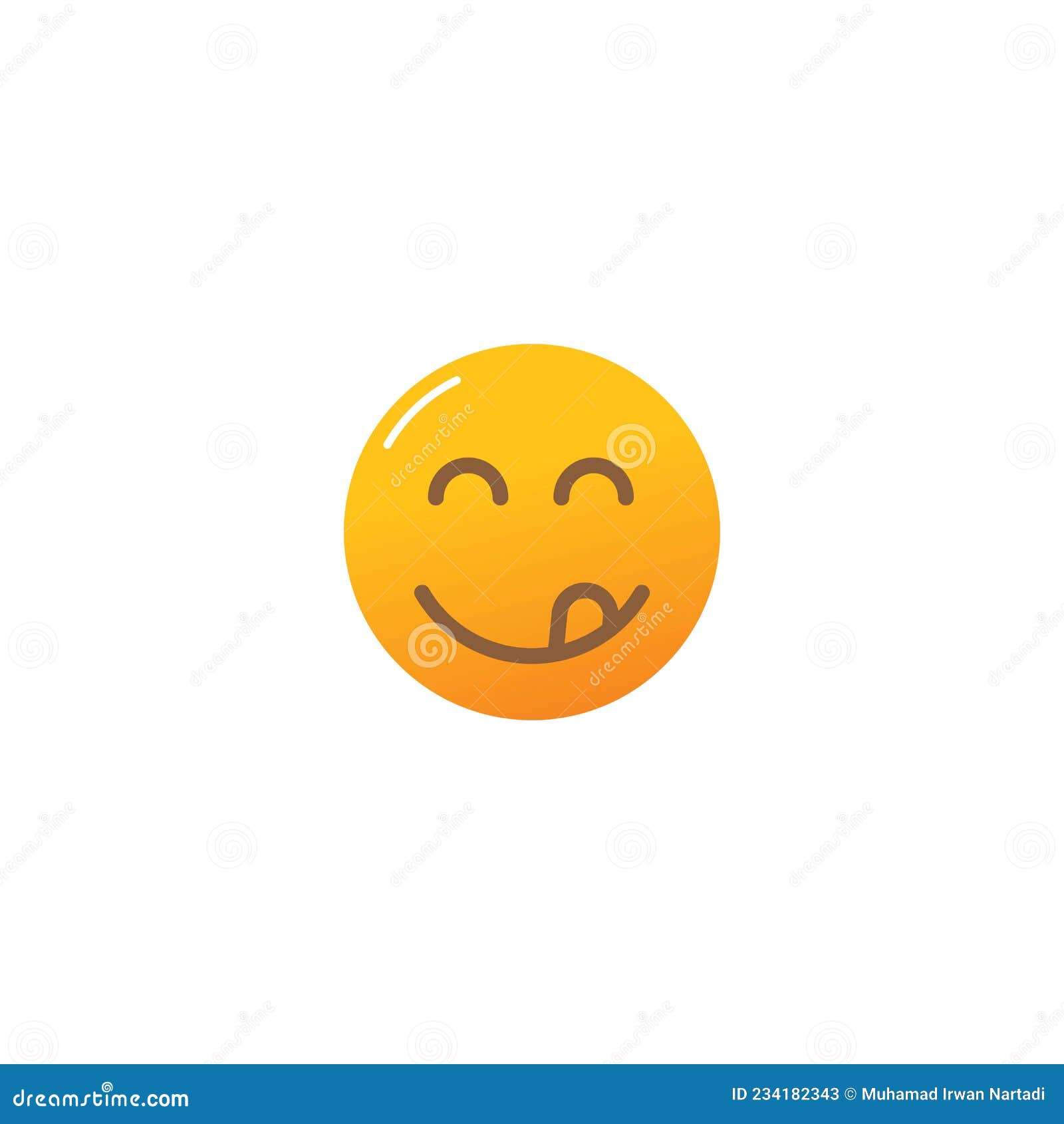 Yummy Smile Emoticon. Vector Icon Template Stock Vector - Illustration ...