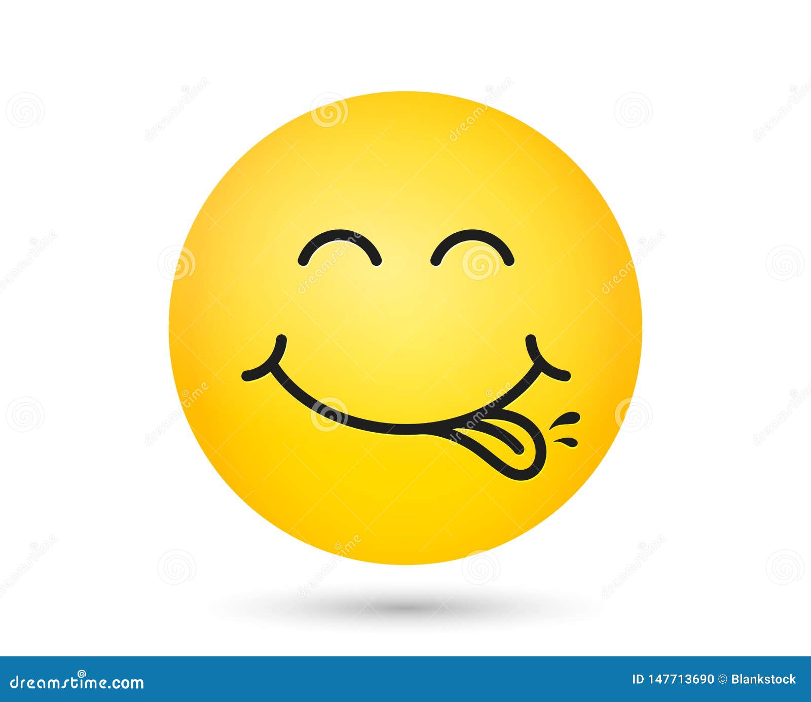 Yummy Smiley Emoticon with Tongue Lick Mouth. Tasty Food Eating Emoji ... Yummy Smiley Emoticon with Tongue Lick Mouth. Tasty Food Eating Emoji ...