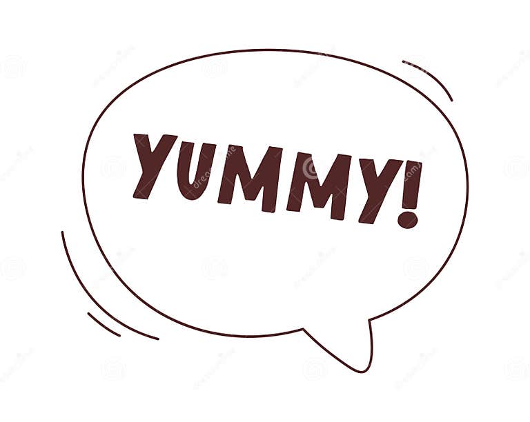 Yummy Speech Bubble stock vector. Illustration of comic - 279343422