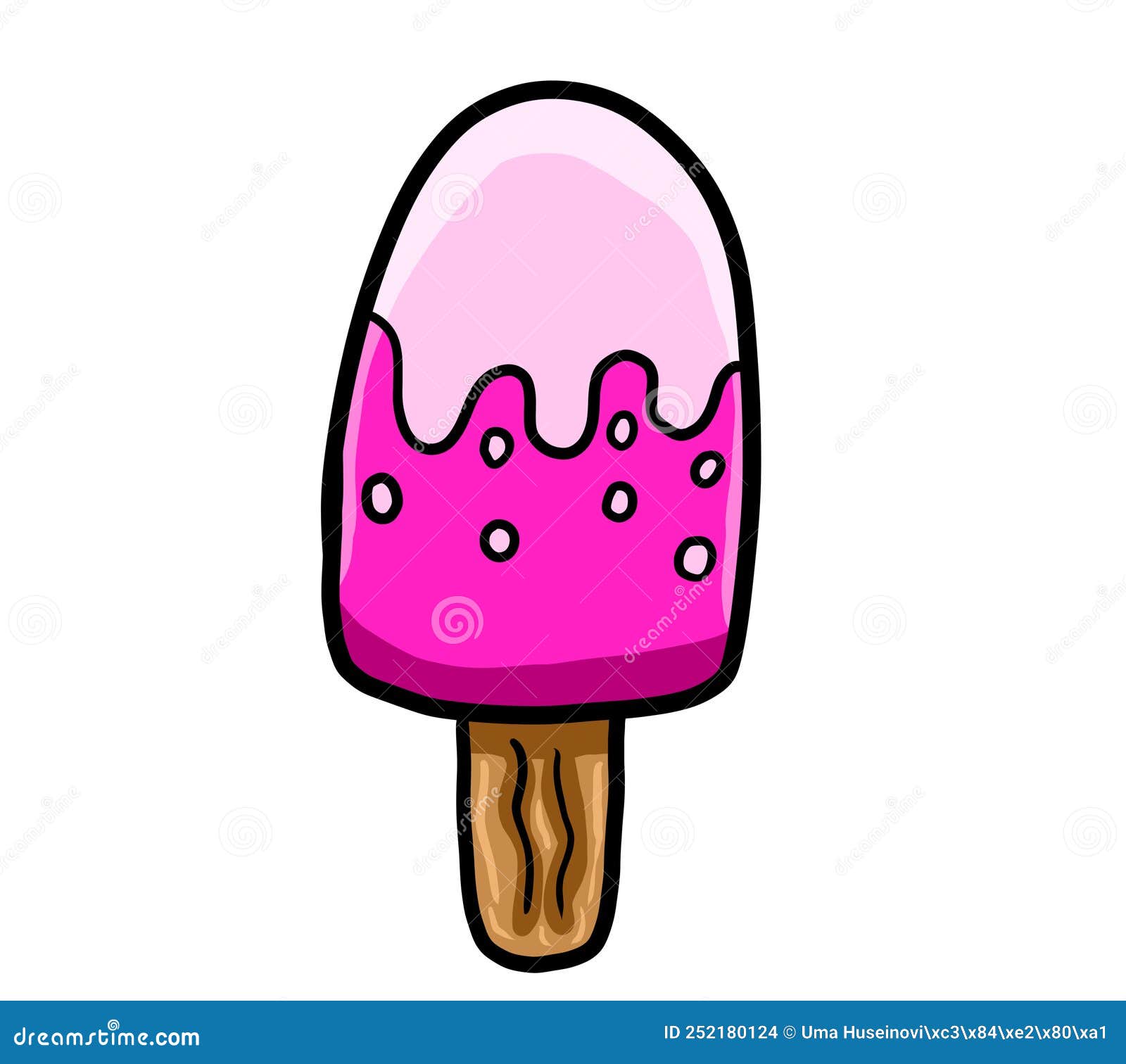 A Yummy Strawberry Ice Cream Stock Illustration Illustration Of