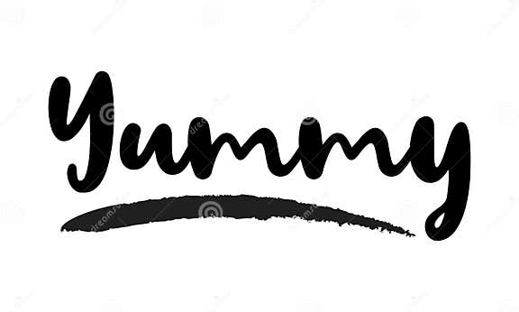 Yummy Stylish Typography Text Lettering Phrase Vector Design Stock ...