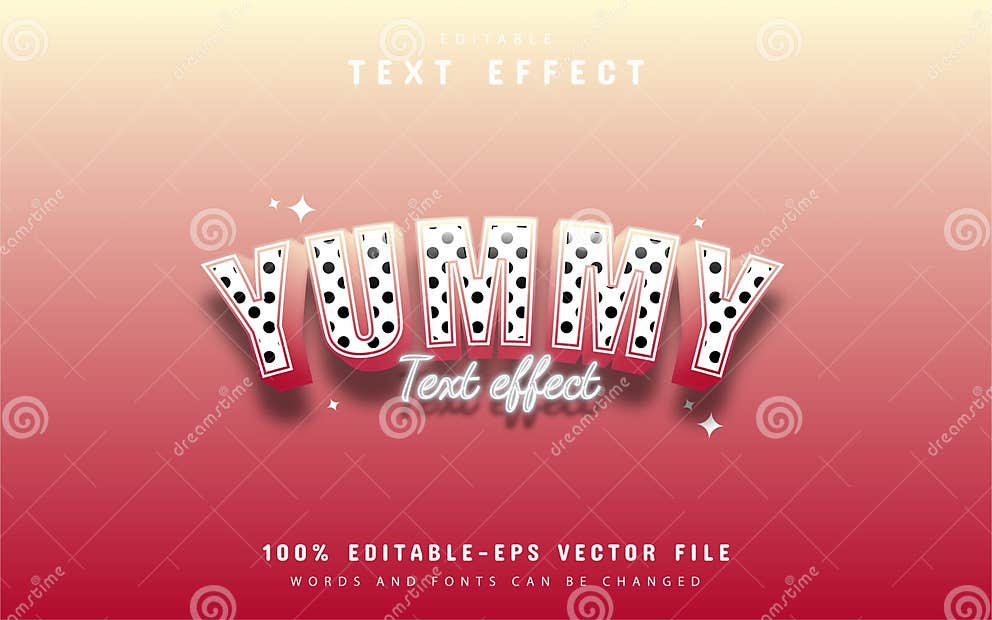 Yummy Text - 3d Soft Red Gradient Style Text Effect Stock Vector ...