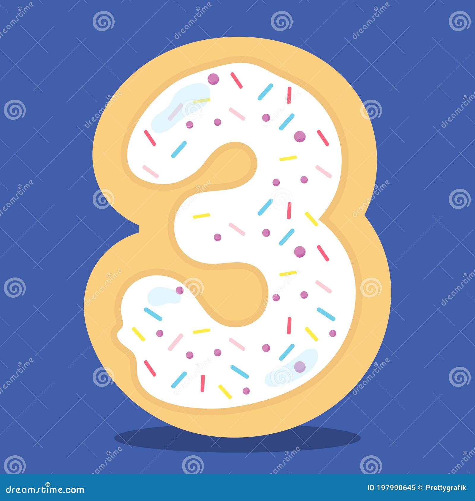 YUMMY WHITE DONUT NUMBER 03 Stock Vector - Illustration of yummy, donut ...