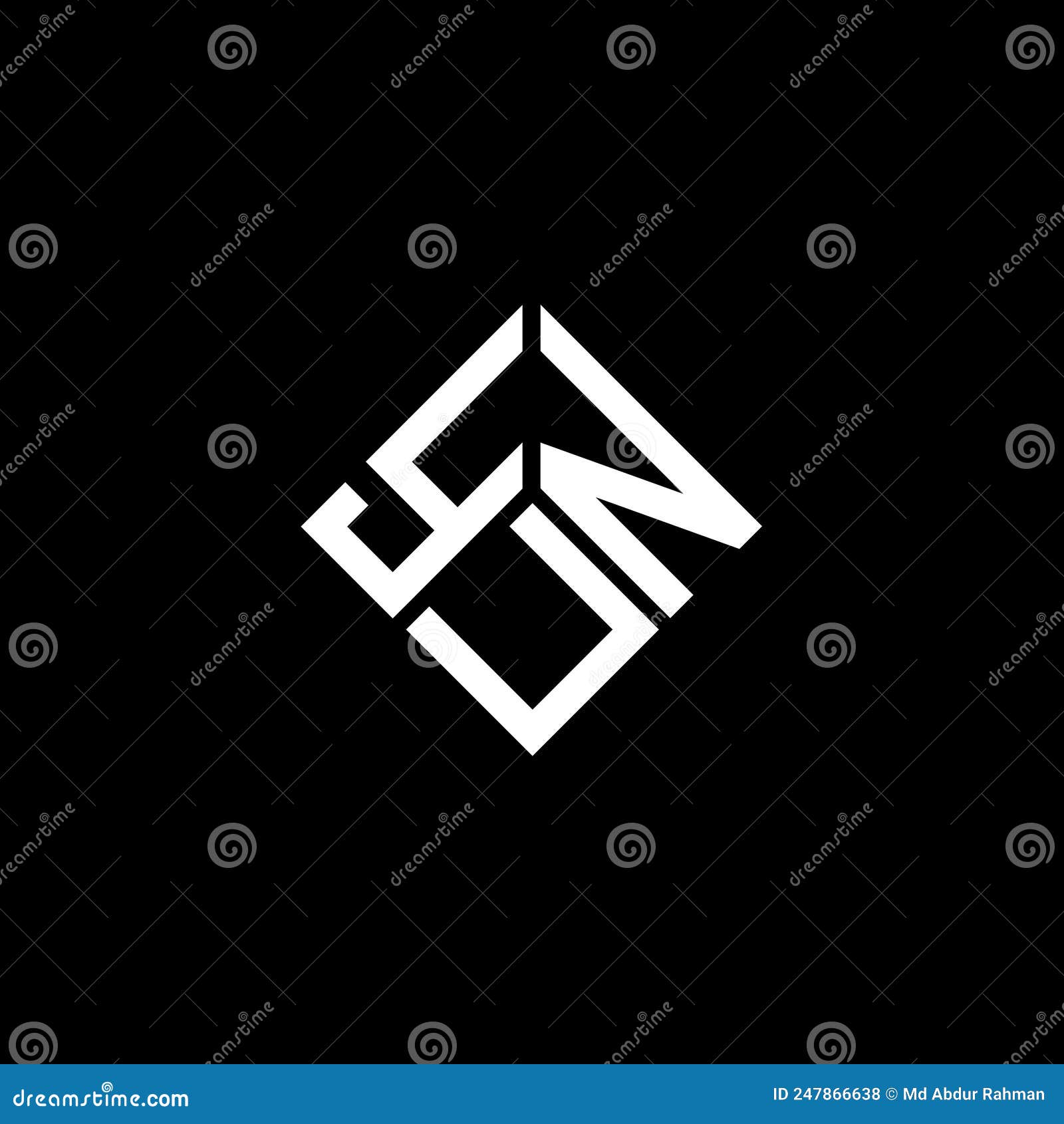 YUN Letter Logo Design on Black Background. YUN Creative Initials ...