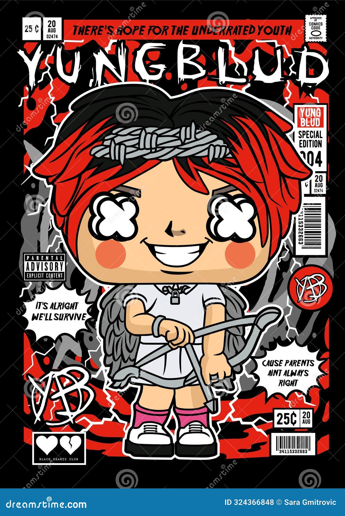 Yungblud stock illustration. Illustration of book, fiction - 324366848