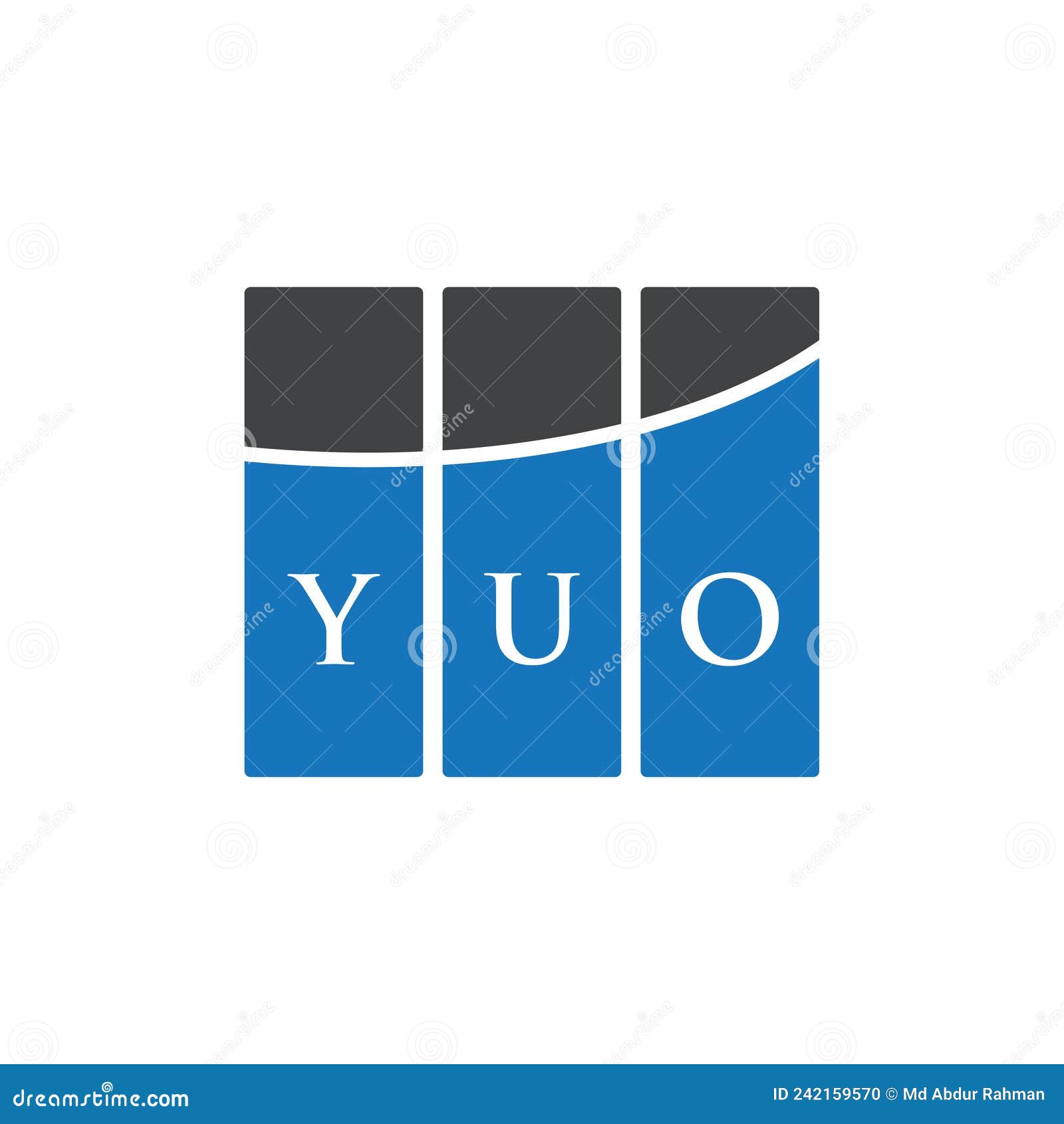 YUO Letter Logo Design on White Background. YUO Creative Initials ...