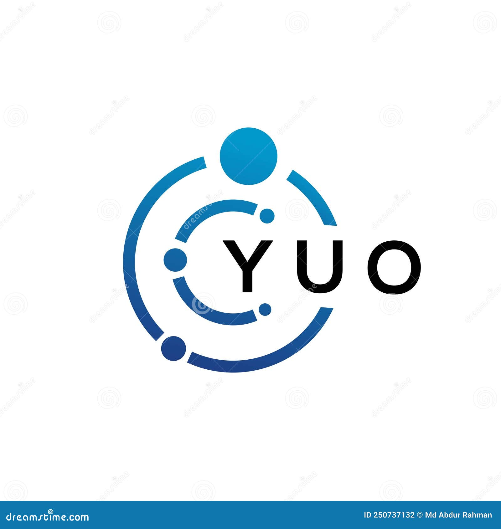 YUO Letter Technology Logo Design on White Background. YUO Creative ...