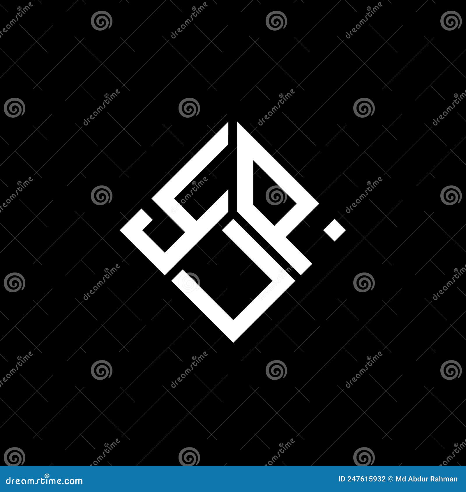 YUP Letter Logo Design on Black Background. YUP Creative Initials ...