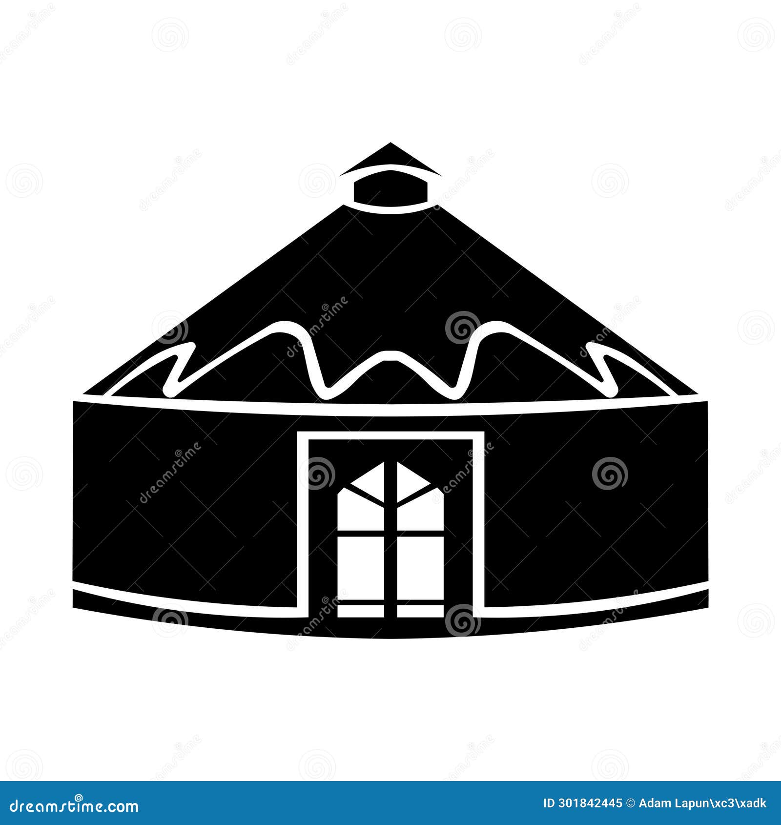 Yurt Black Vector Icon on White Background Stock Vector - Illustration ...