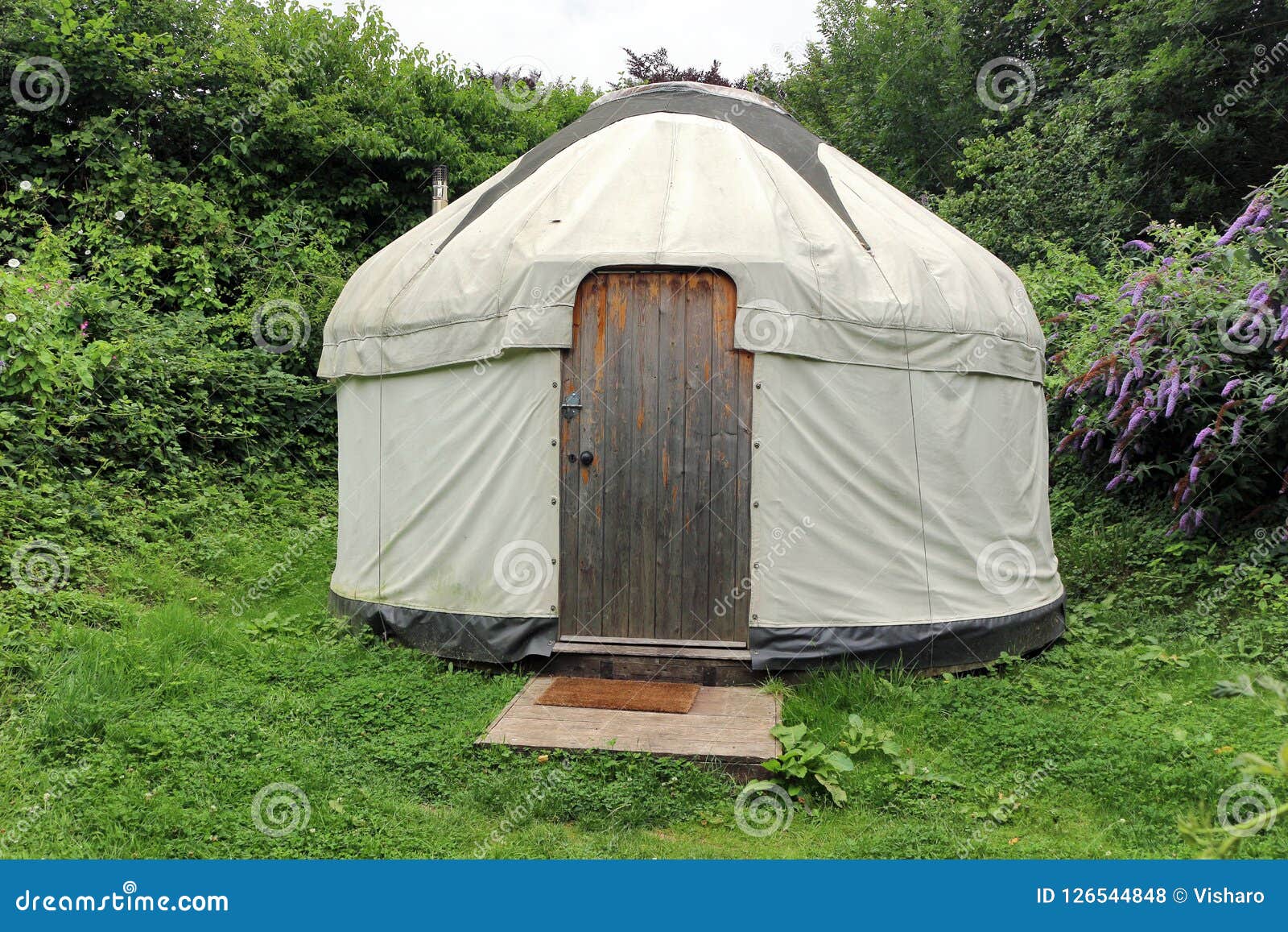 Canvas Yurt stock photo. Image of modern, adventure - 126544848