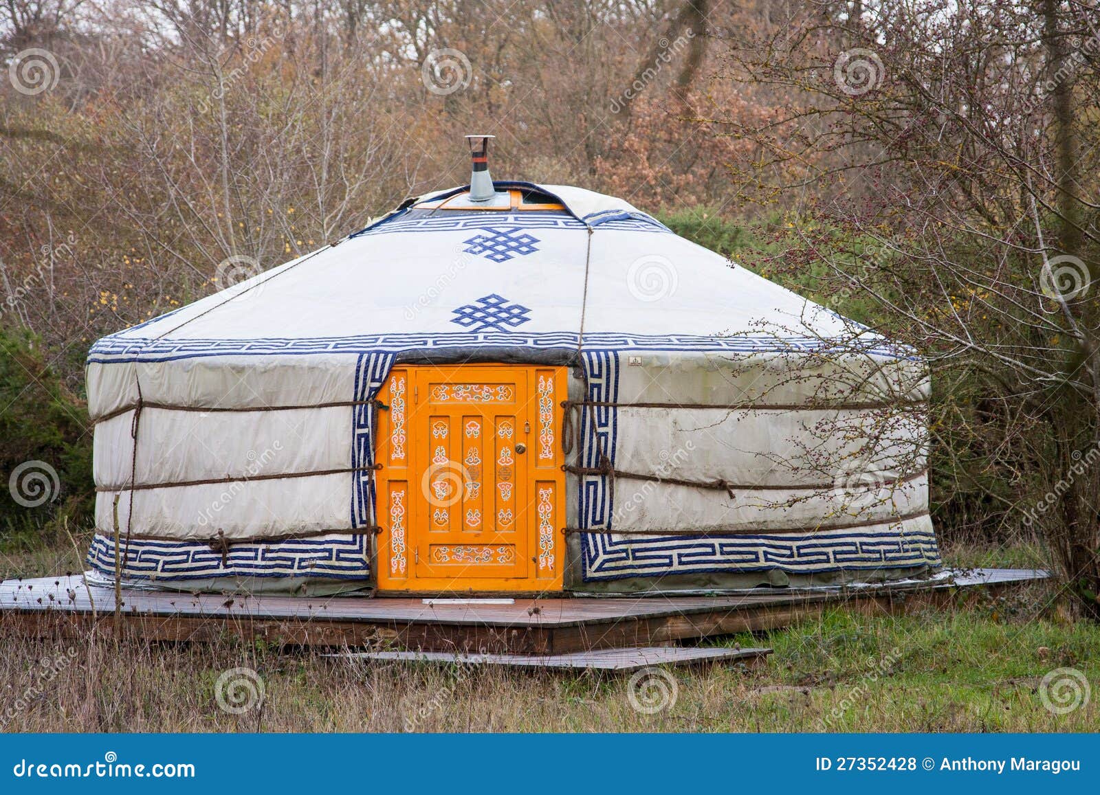 Yurt in a forest stock photo. Image of mongolian, lifestyle - 27352428