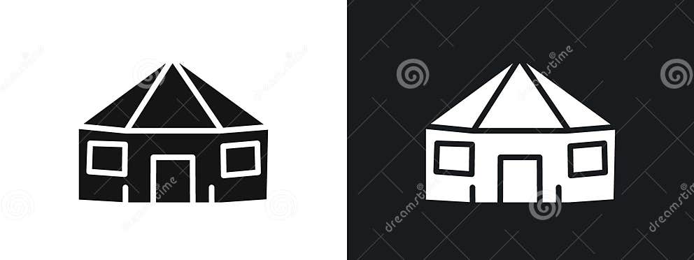 Yurt Icon Linear Graphics Set Vector in Black Stock Illustration ...