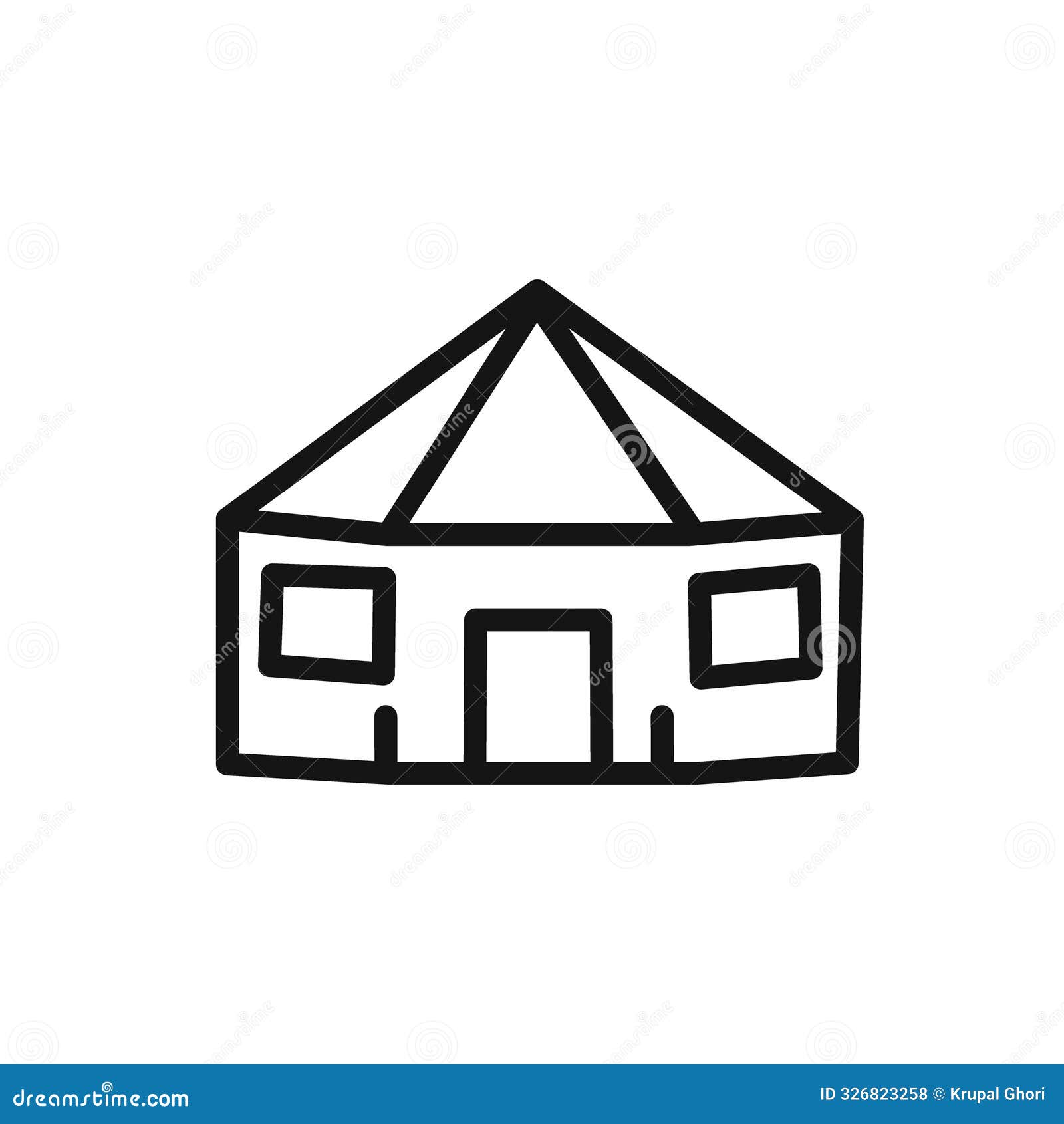 Yurt Icon Linear Vector Graphics Sign Stock Vector - Illustration of ...