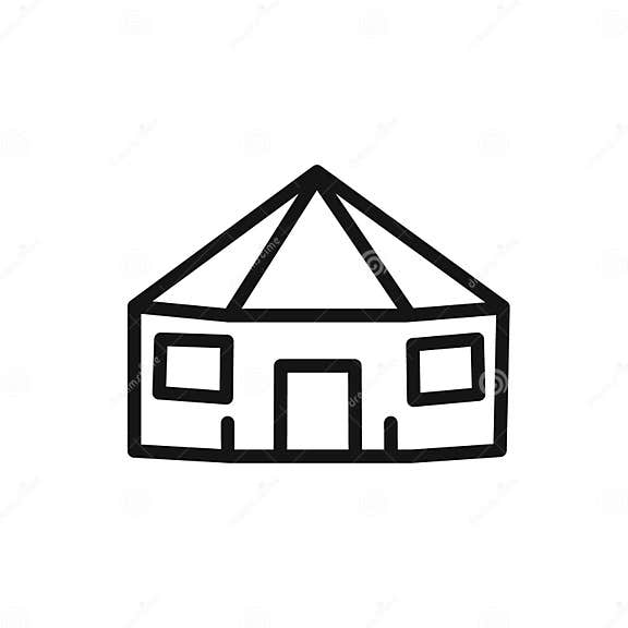 Yurt Icon Linear Vector Graphics Sign Stock Vector - Illustration of ...