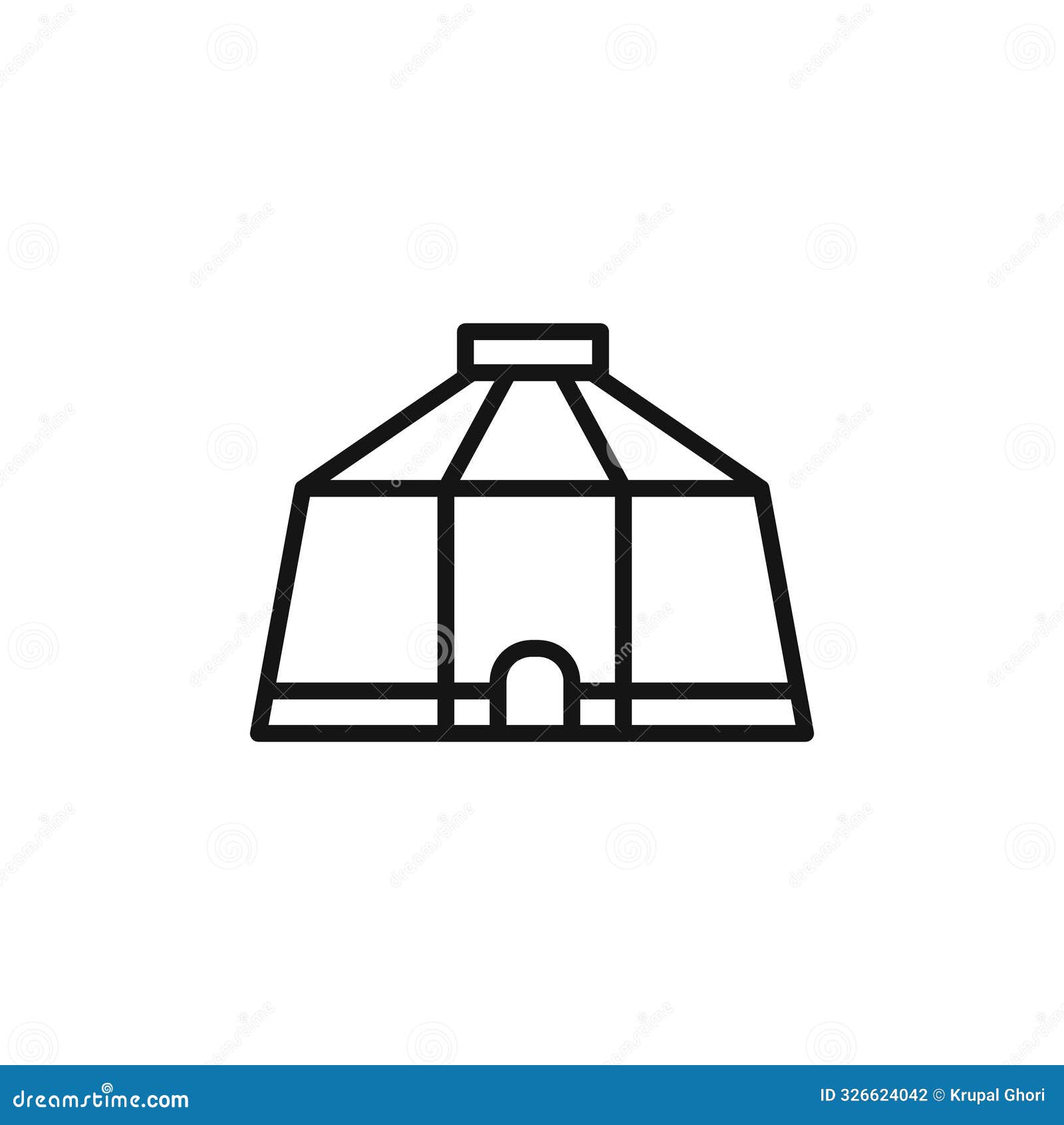 Yurt Icon Black And White Vector Outline Sign | CartoonDealer.com ...
