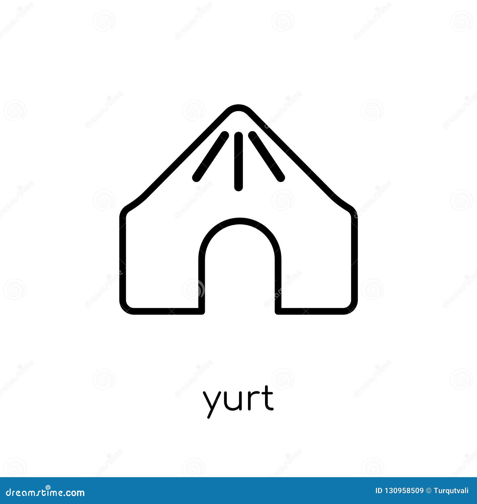 Yurt Icon. Trendy Modern Flat Linear Vector Yurt Icon on White B Stock ...
