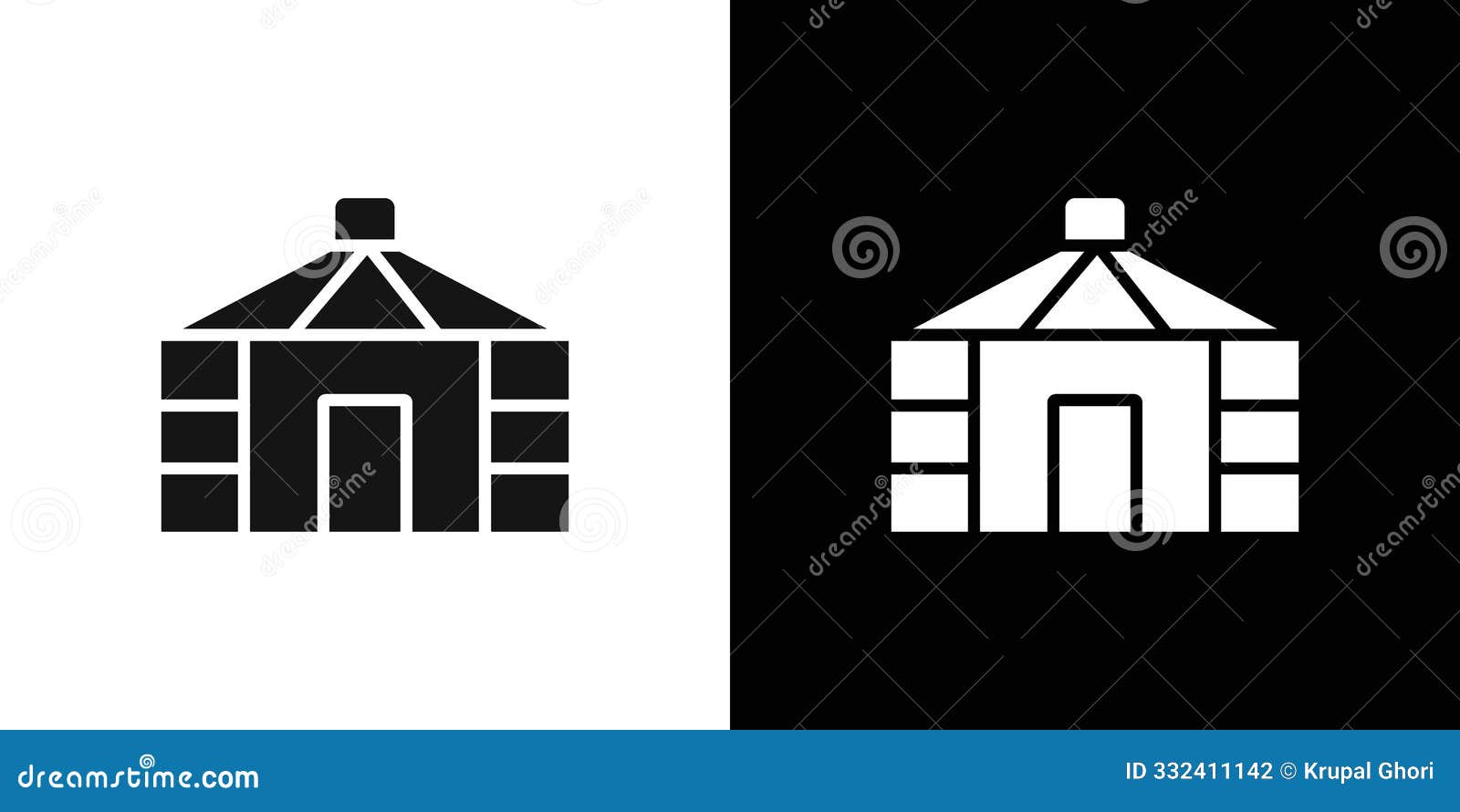 Yurt Icon Linear Vector Graphics Sign | CartoonDealer.com #326823258
